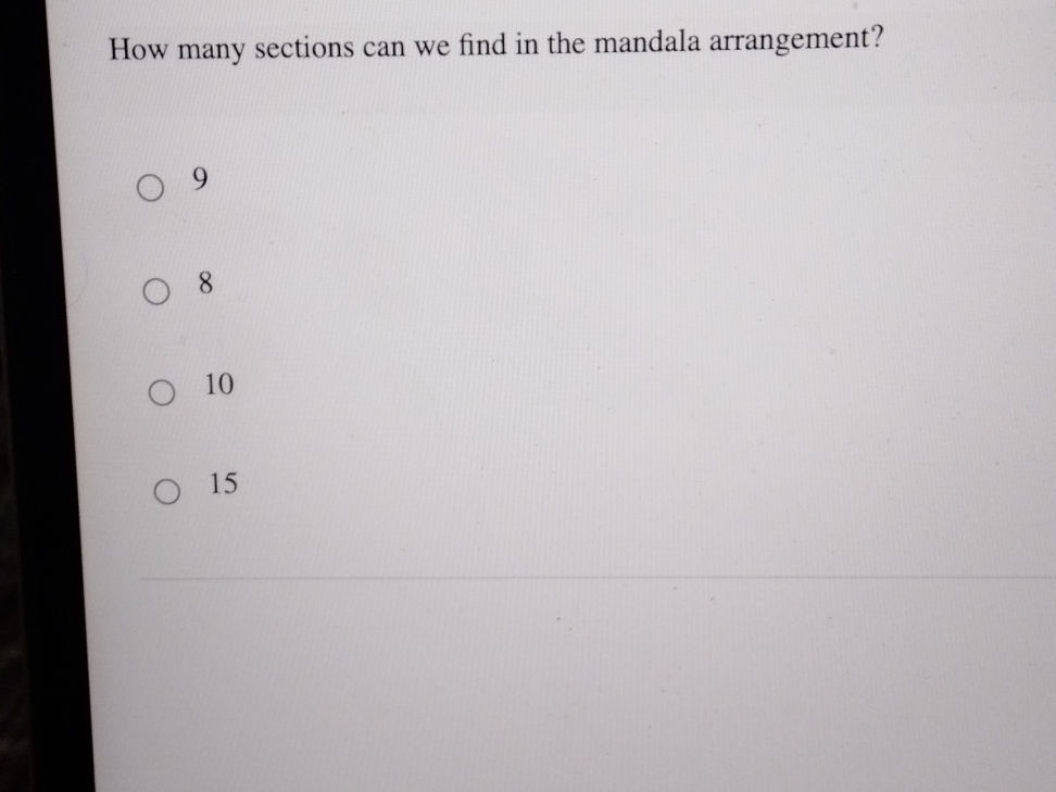 How many sections can we find in the mandala | StudyX