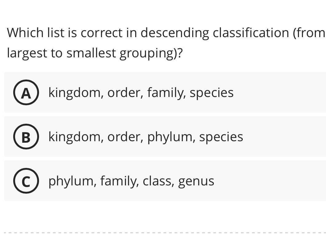 Which list is correct in descending | StudyX
