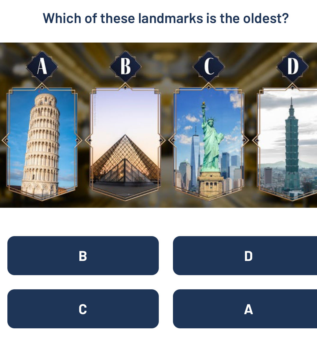Which of these landmarks is the oldest? A B | StudyX