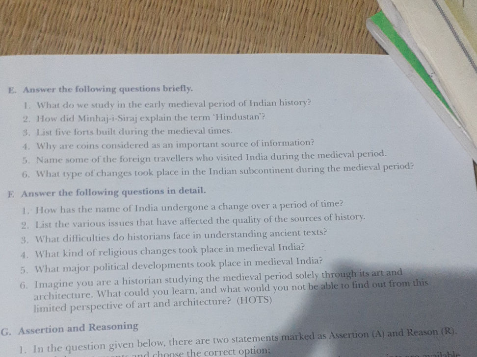 E. Answer the following questions briefly. | StudyX