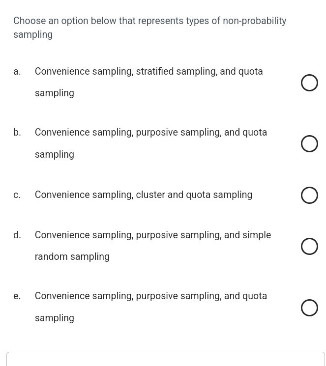 Choose an option below that represents types | StudyX