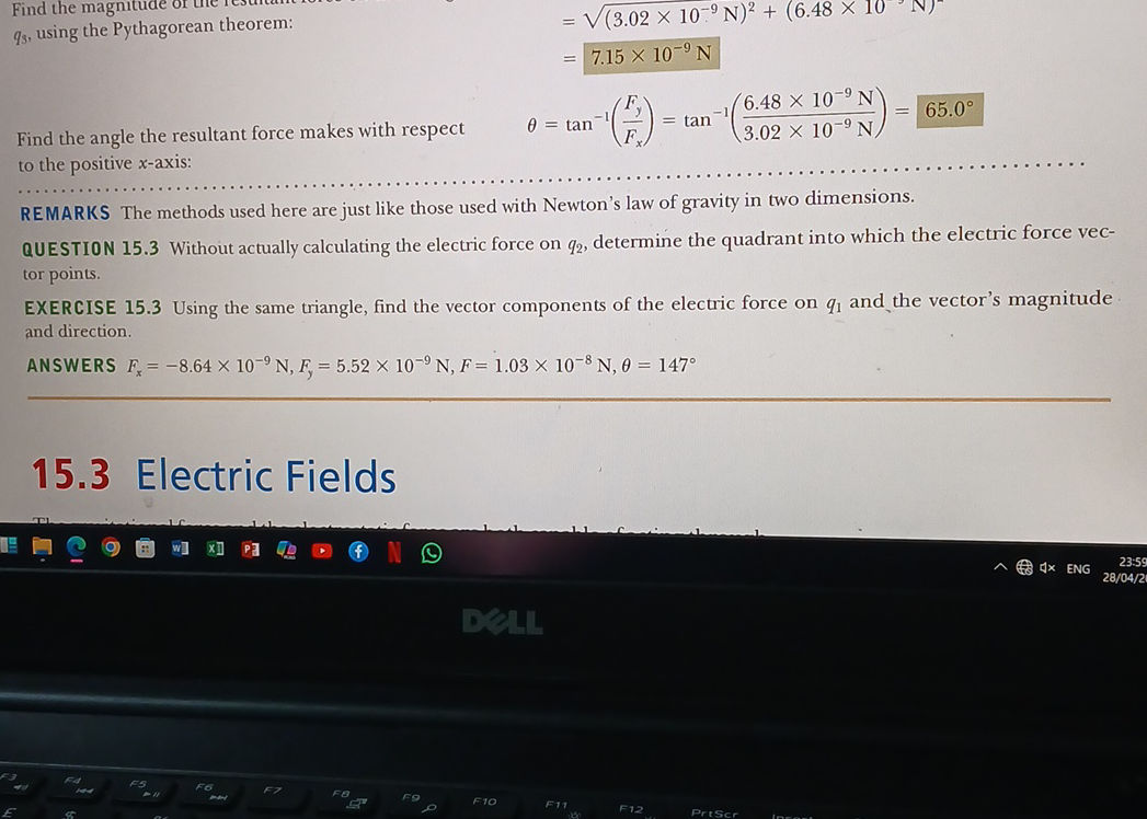 Find the angle the resultant force makes | StudyX