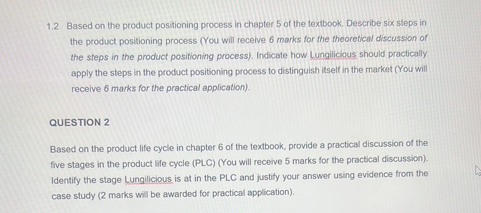 1.2 Based on the product positioning process | StudyX