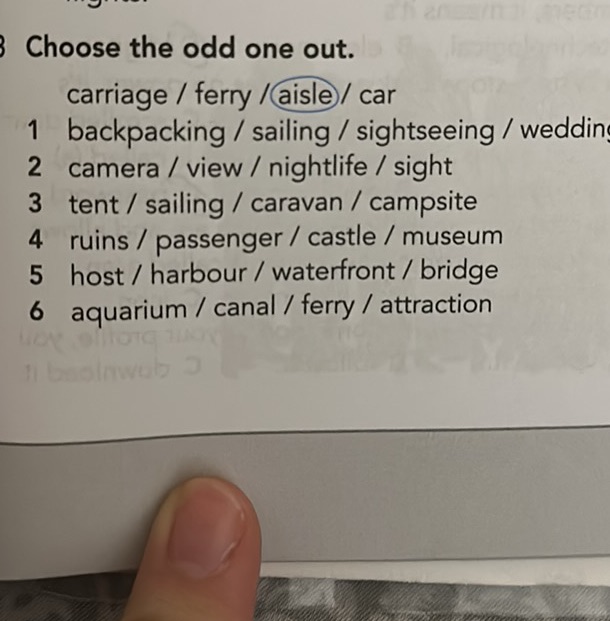 8 Choose the odd one out. carriage / ferry / | StudyX