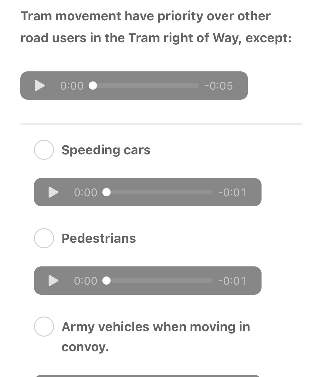 Tram movement have priority over other road | StudyX