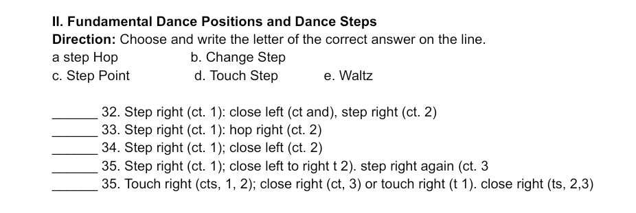II. Fundamental Dance Positions and Dance | StudyX