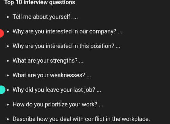 Top 10 interview questions • Tell me about | StudyX