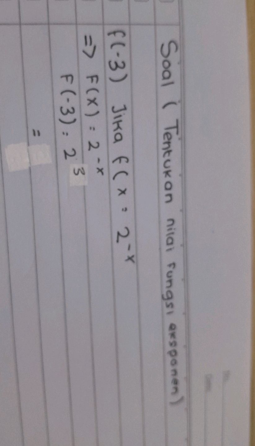 Soal (Tentukan nilai fungsi eksponen) Jika | StudyX