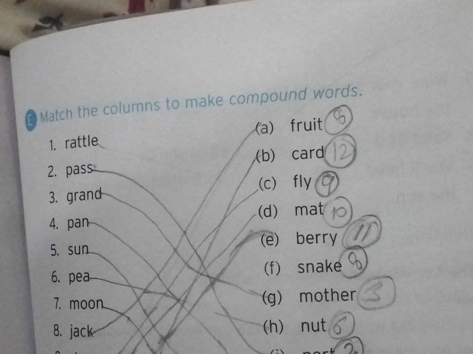 Match the columns to make compound words. | StudyX