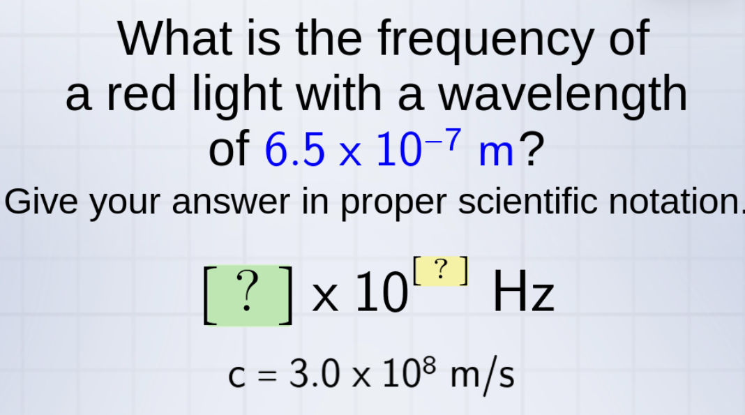 What is the frequency of a red light with a | StudyX