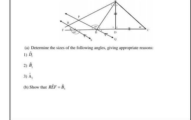 (a) Determine the sizes of the following | StudyX