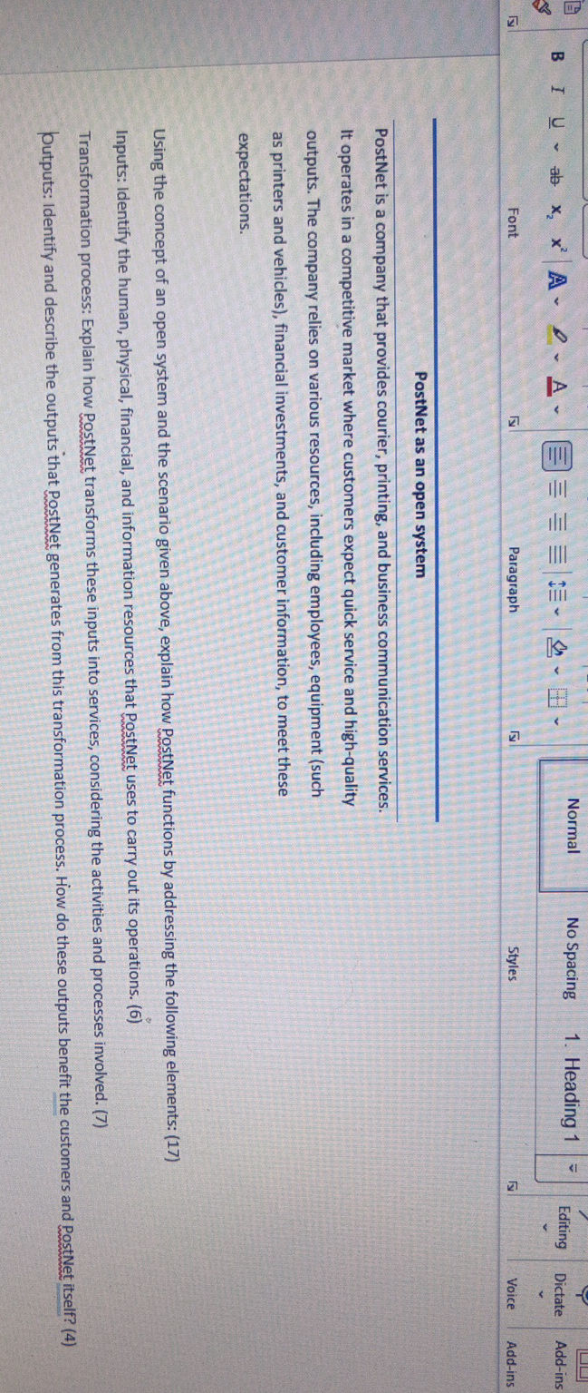 PostNet as an open system PostNet is a | StudyX