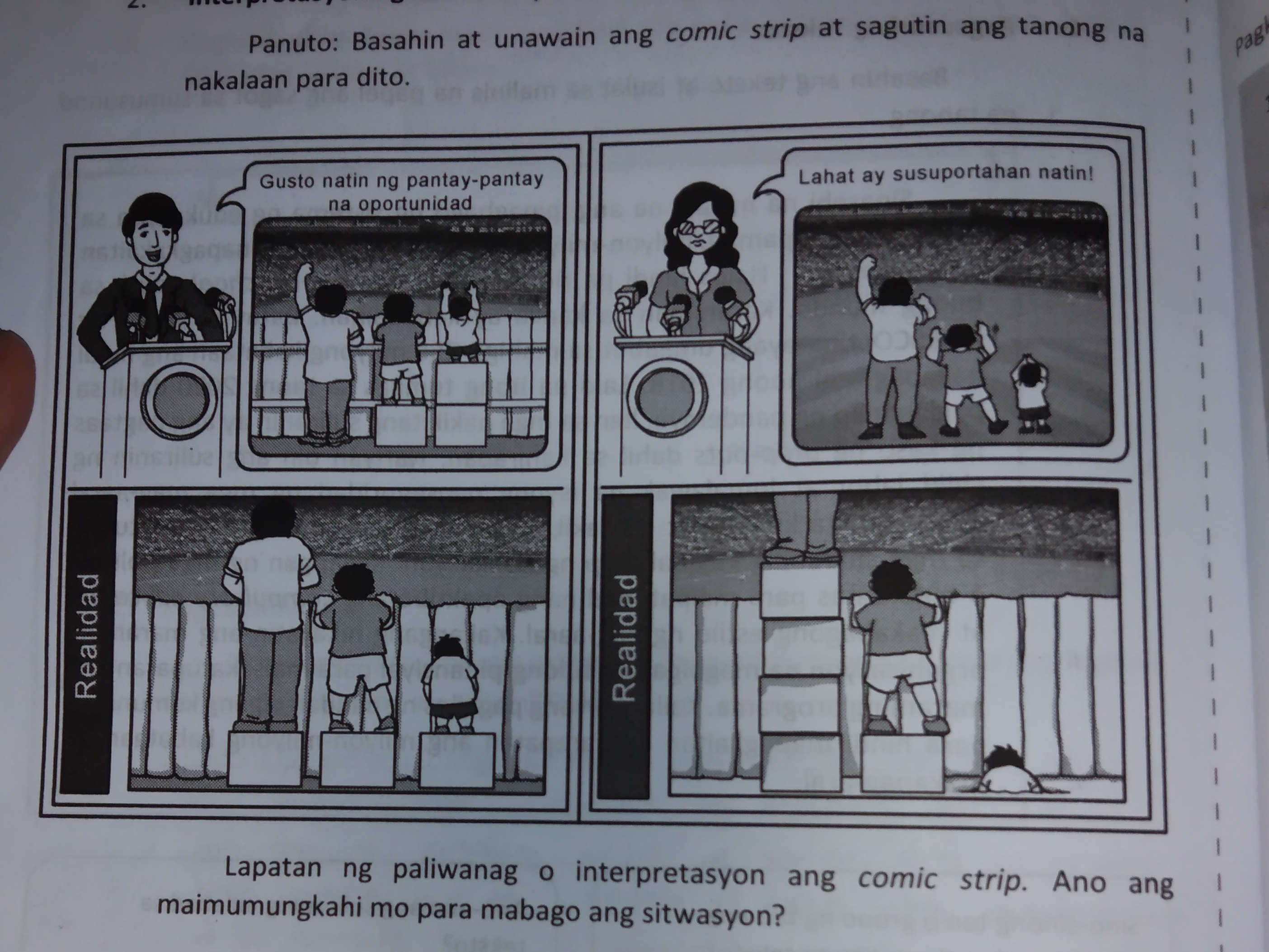 Panuto: Basahin at unawain ang comic strip | StudyX