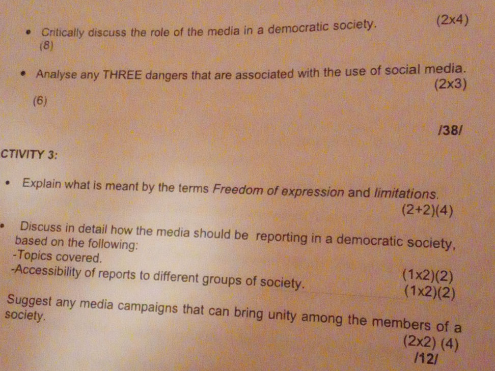 Critically discuss the role of the media in | StudyX