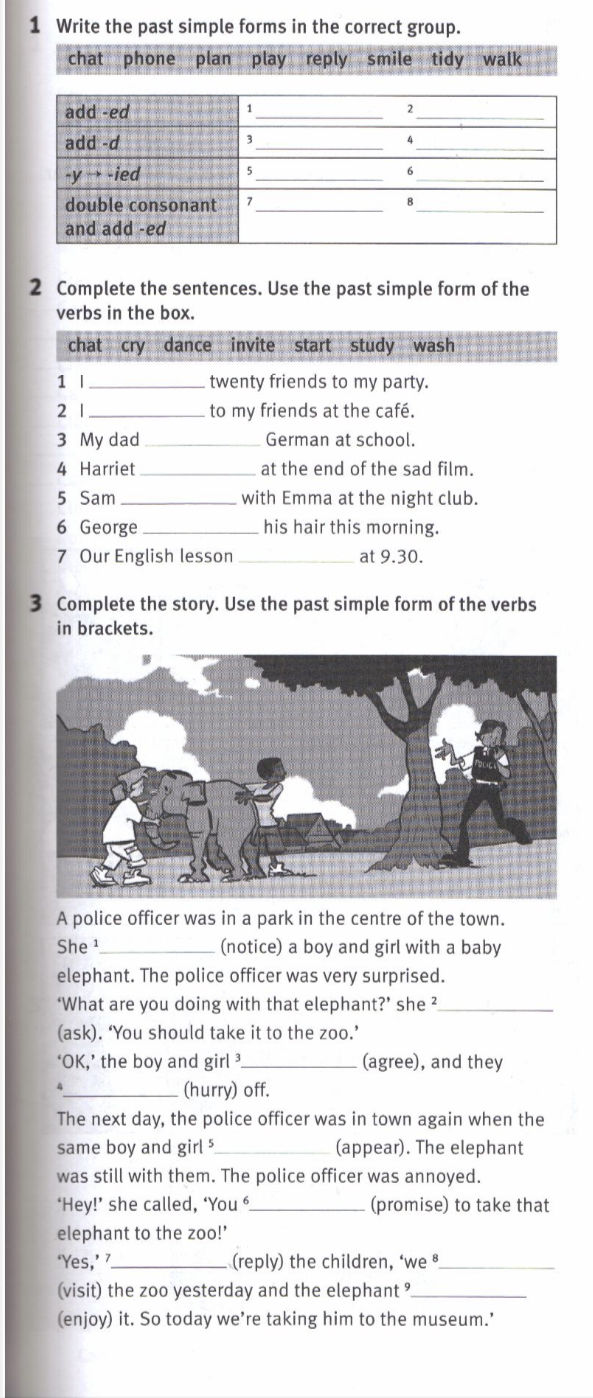 1 Write the past simple forms in the correct | StudyX