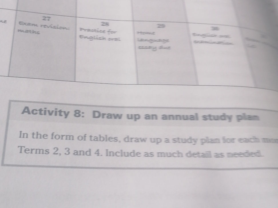 Activity 8: Draw up an annual study plan In | StudyX