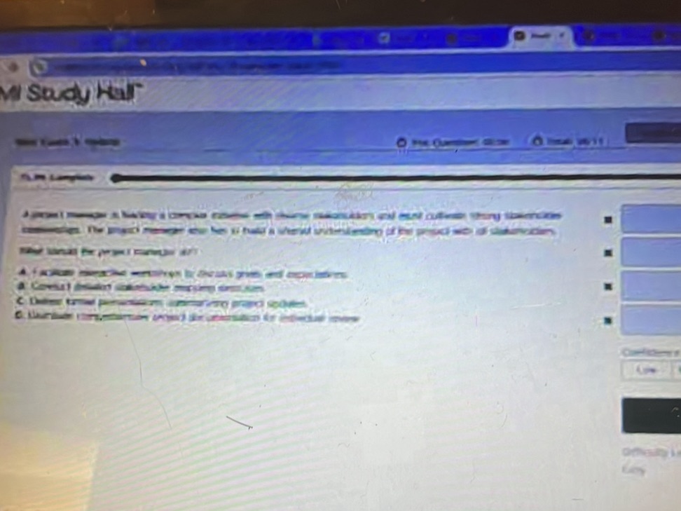 A project manager is handling a complex | StudyX