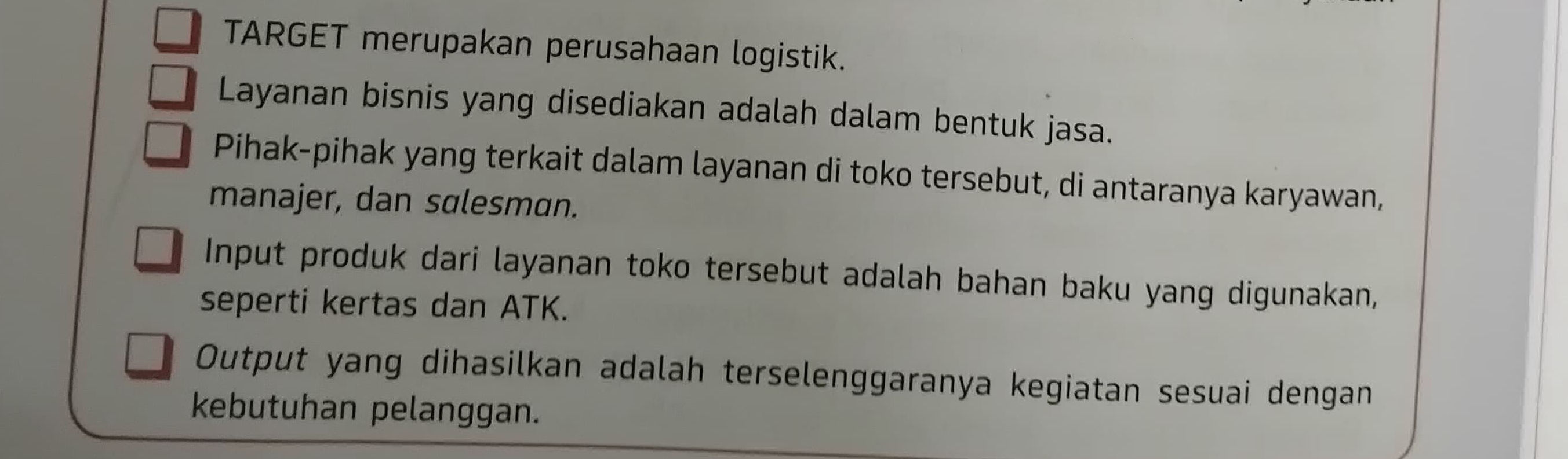 TARGET merupakan perusahaan logistik. | StudyX