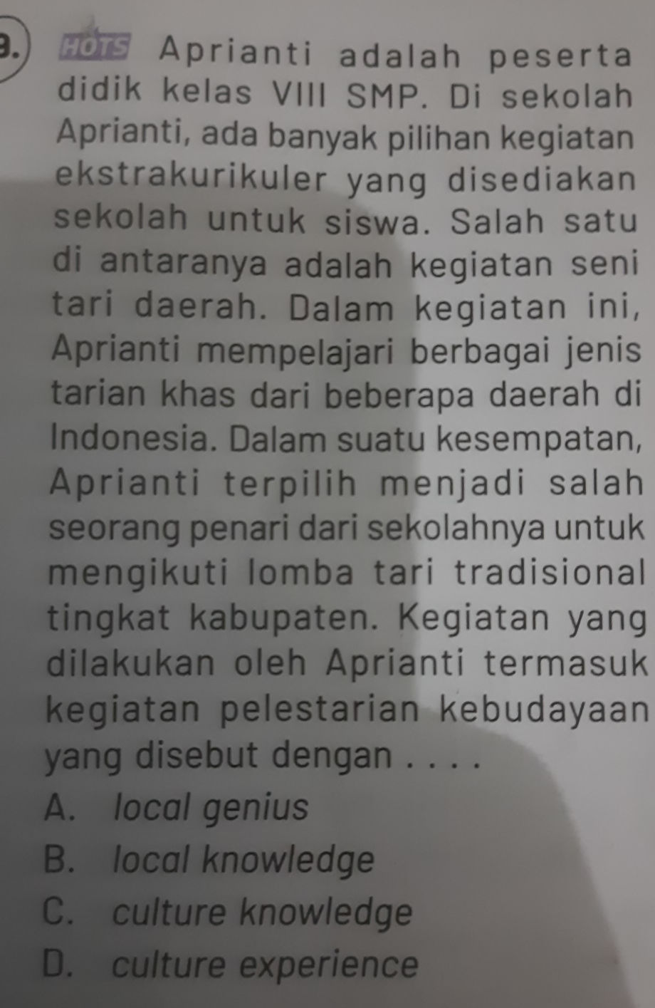 Aprianti adalah peserta didik kelas VIII | StudyX