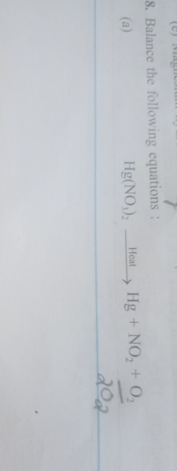 8. Balance the following equations : (a) | StudyX