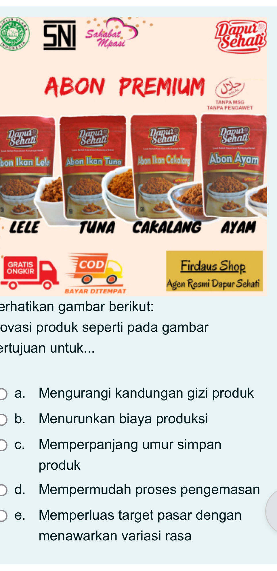 Perhatikan gambar berikut: Inovasi produk | StudyX