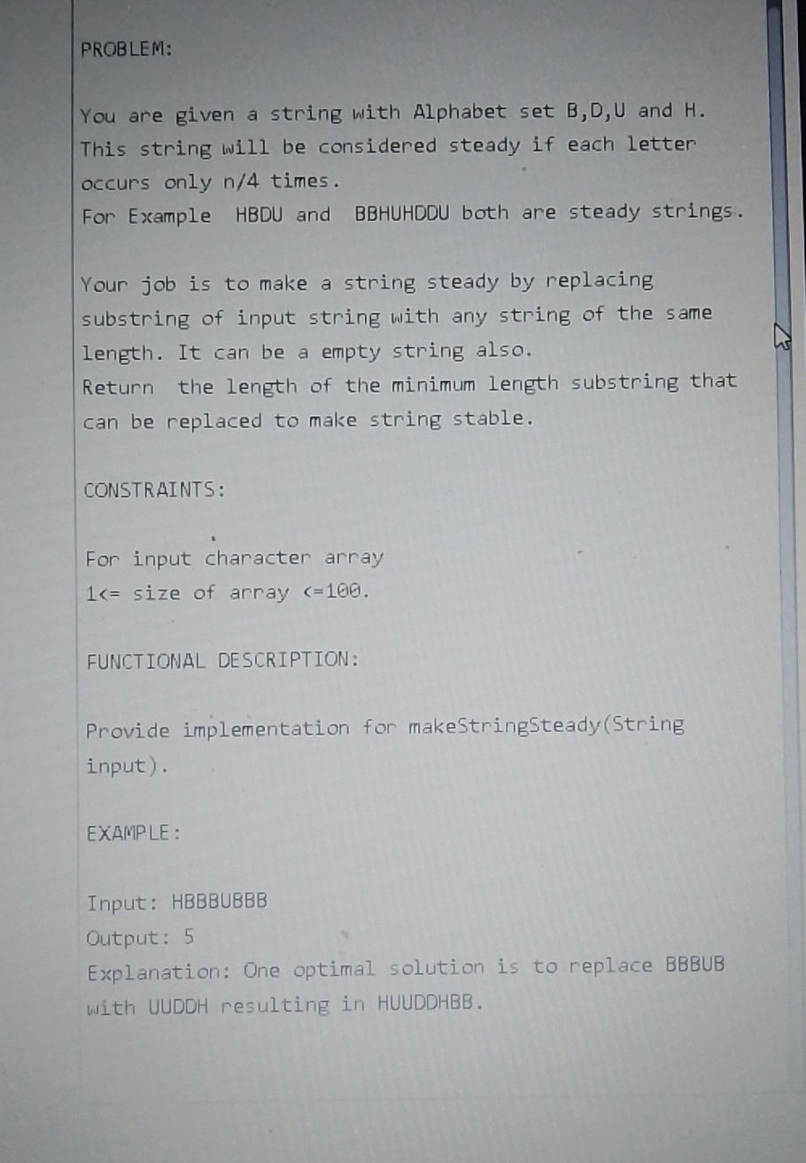 PROBLEM: You are given a string with | StudyX