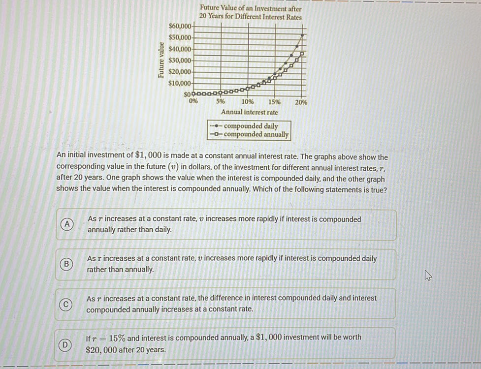 An initial investment of $1,000 is made at a | StudyX