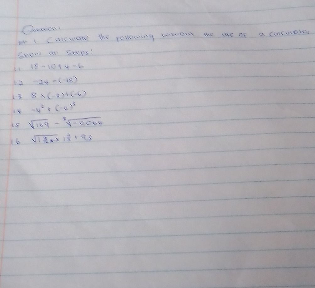 Question: # 1 Calculate the following | StudyX