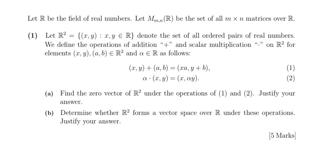Let R be the field of real numbers. Let | StudyX