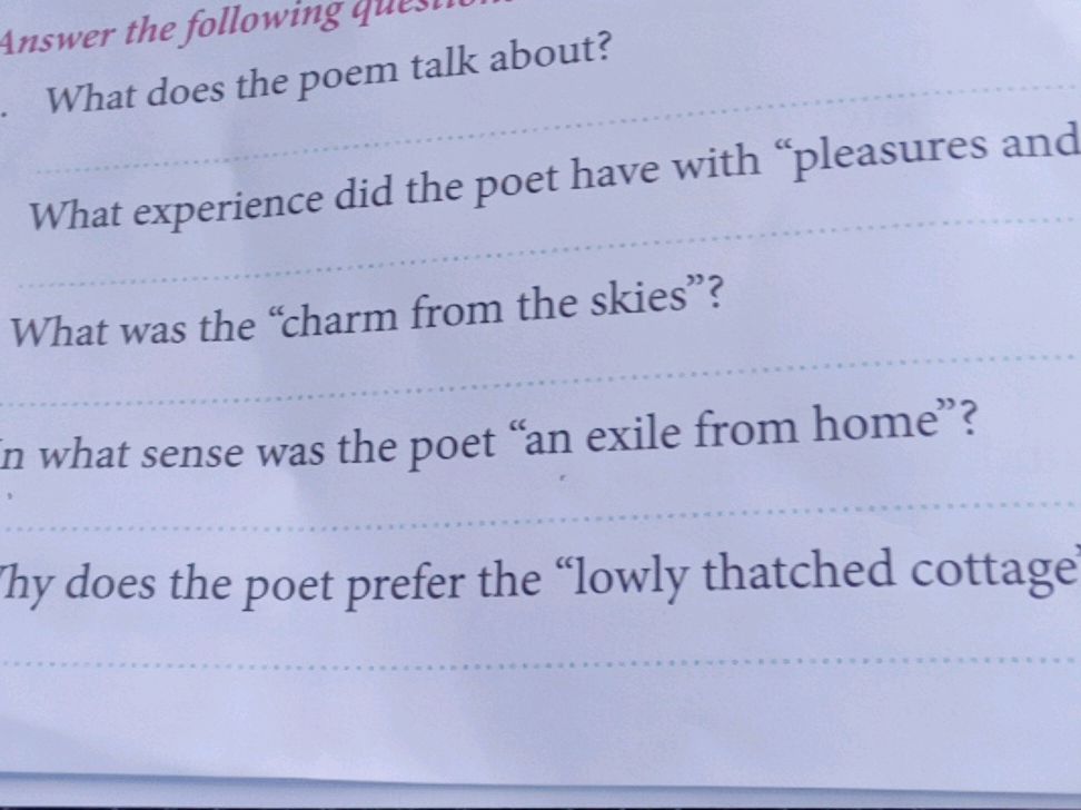 What does the poem talk about? What | StudyX