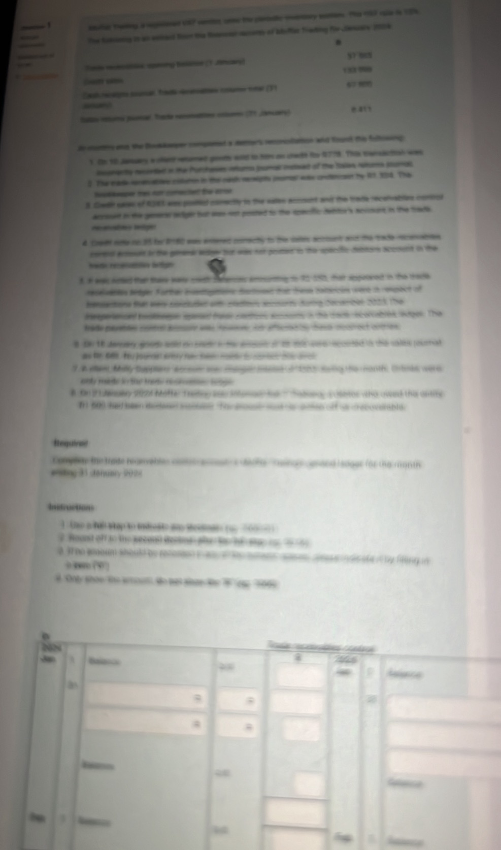 Complete the trade receivables control | StudyX
