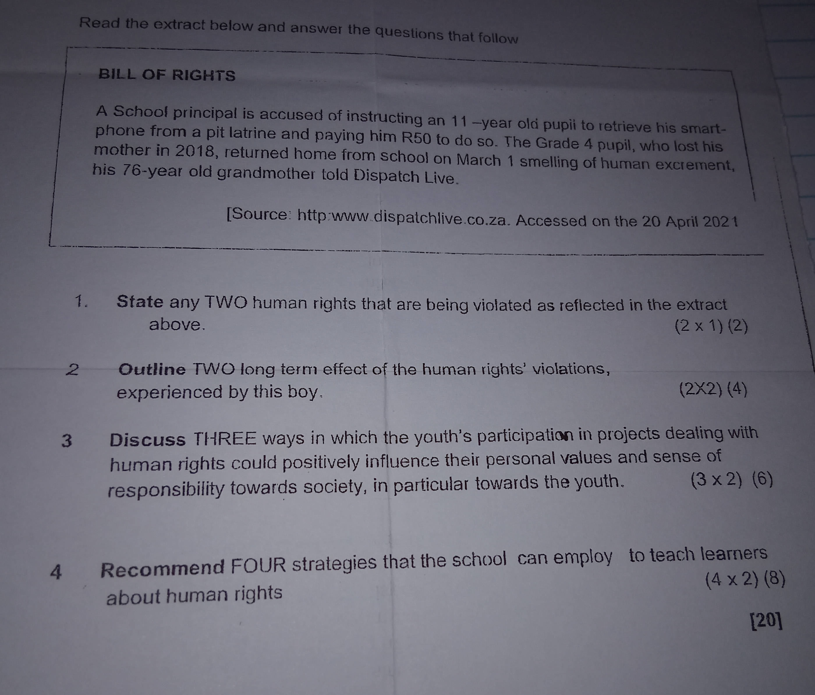 Read the extract below and answer the | StudyX