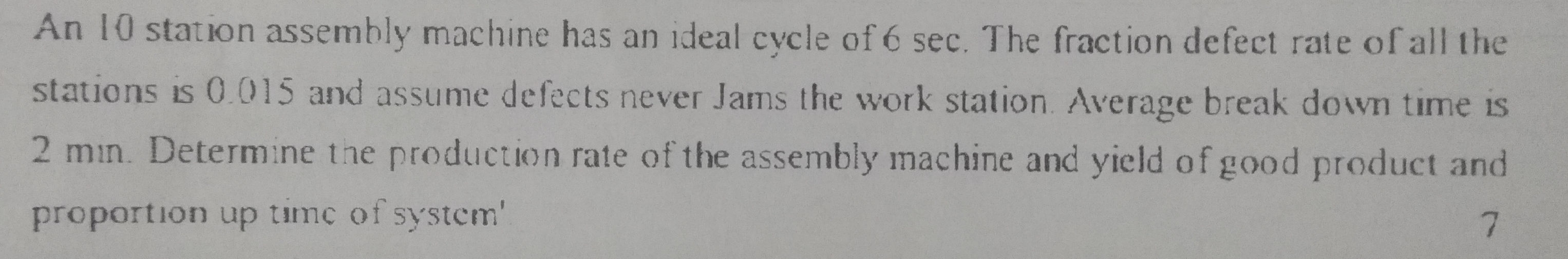 An 10 station assembly machine has an ideal