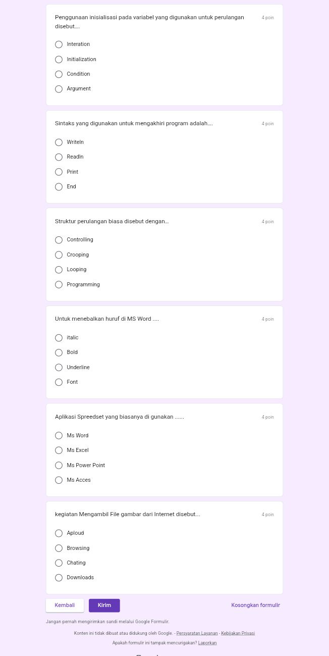 Penggunaan inisialisasi pada variabel yang | StudyX