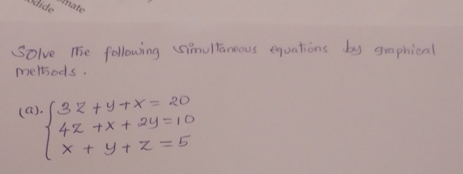 Solve the following simultaneous equations | StudyX
