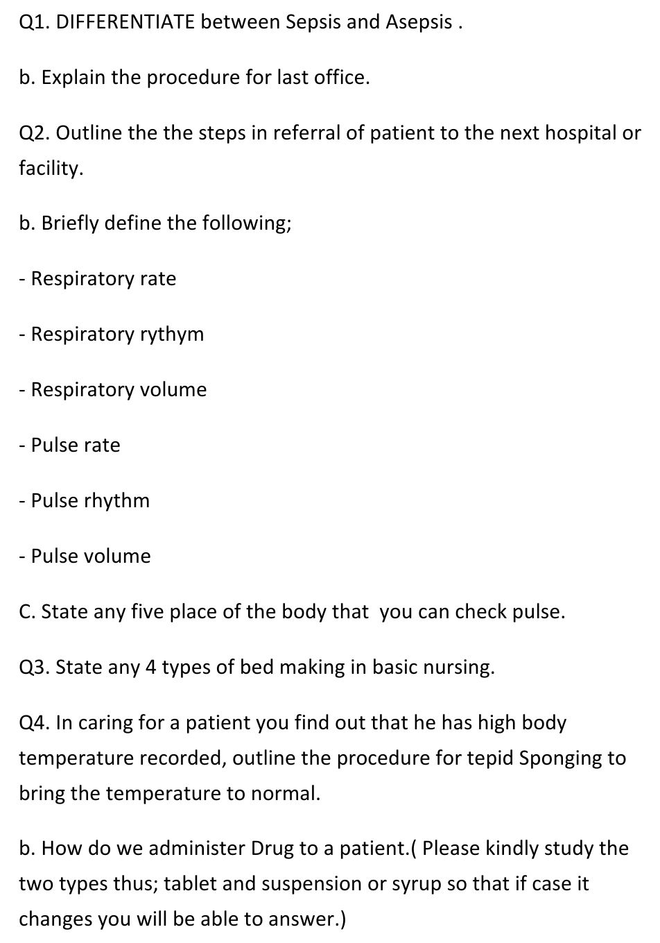 Q1. DIFFERENTIATE between Sepsis and | StudyX