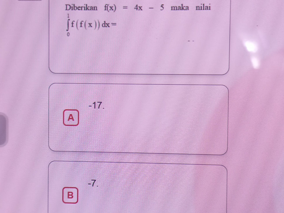 Diberikan $f(x) = 4x - 5$ maka nilai $ | StudyX