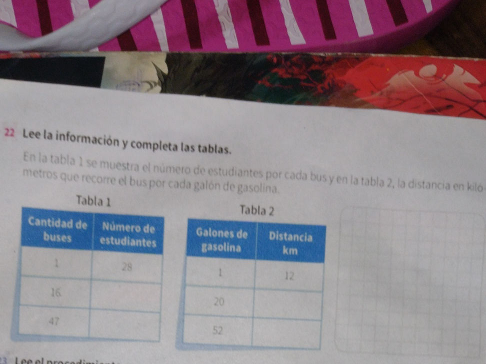 22 Lee la información y completa las tablas. | StudyX