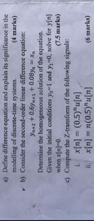 a) Define difference equation and explain | StudyX