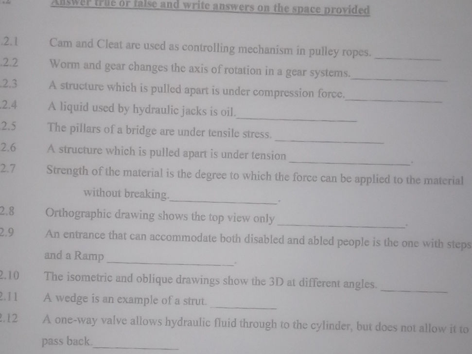 Answer true or false and write answers on | StudyX