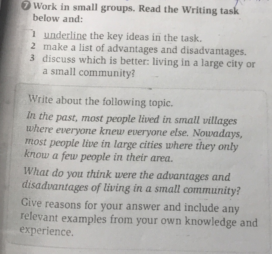 Work in small groups. Read the Writing task | StudyX
