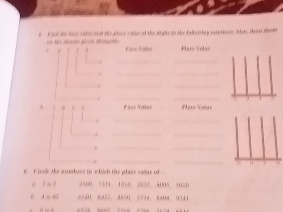 2. Find the face value and the place value | StudyX