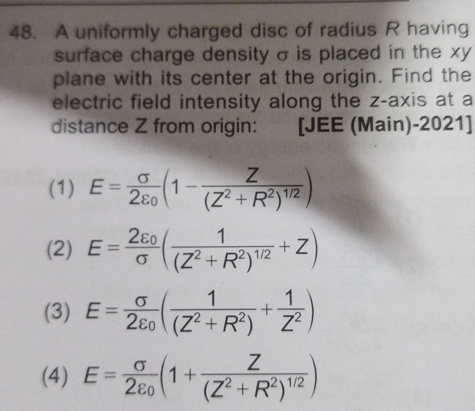 48. A uniformly charged disc of radius R | StudyX