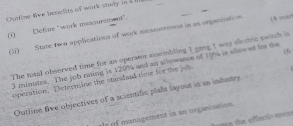 Outline five benefits of work study in a | StudyX