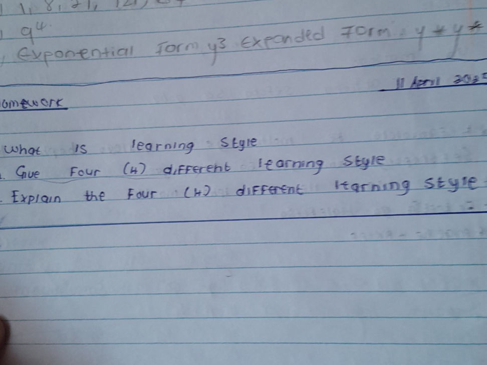 What is learning style? Give Four (4) | StudyX