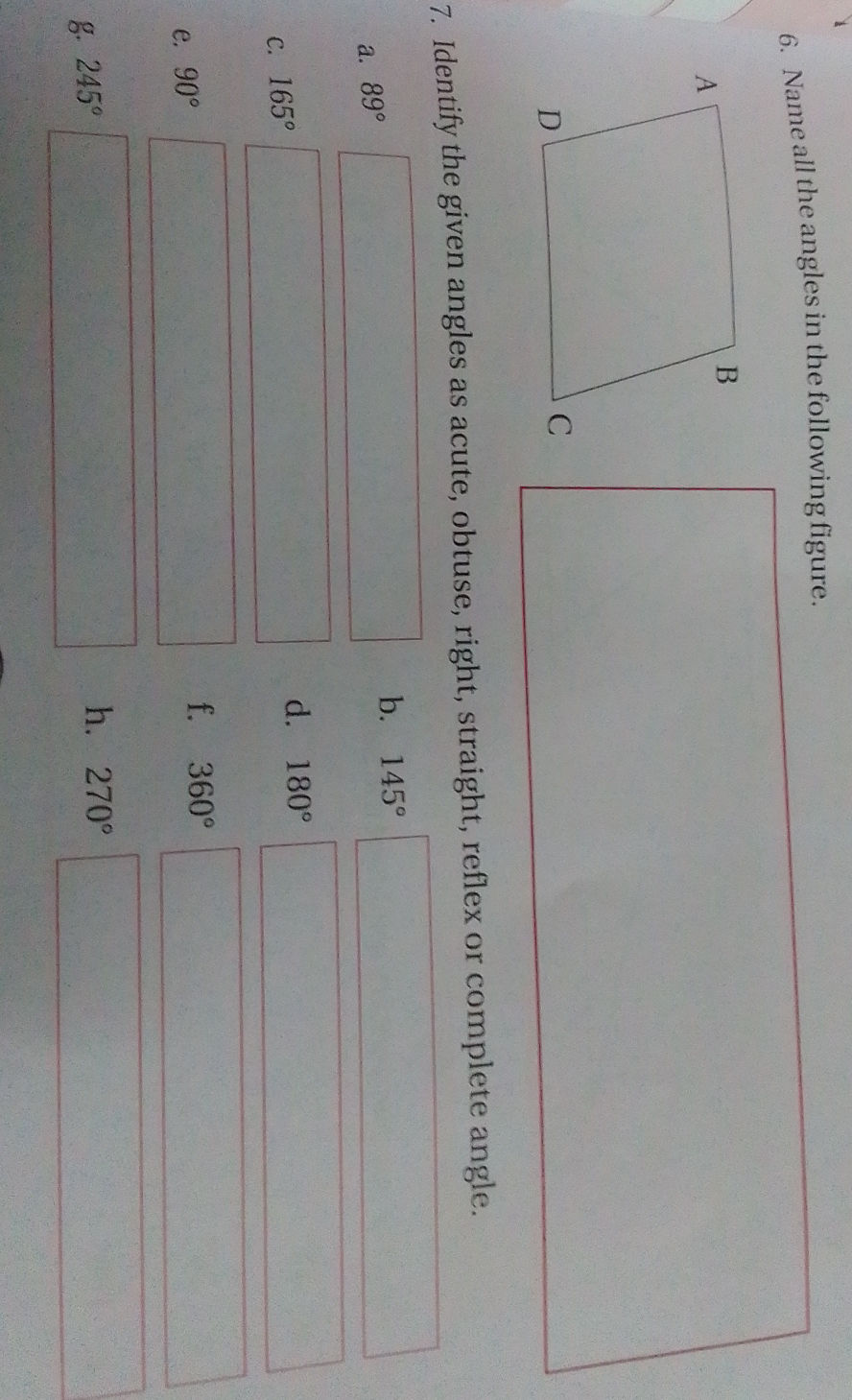 7. Identify the given angles as acute, | StudyX