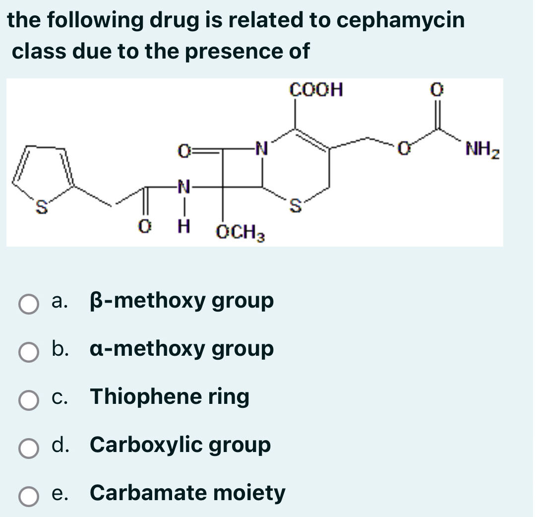 the following drug is related to cephamycin | StudyX