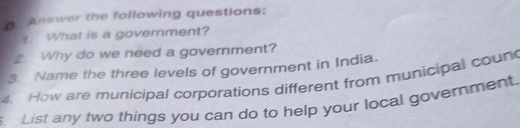 D. Answer the following questions: 1. What | StudyX