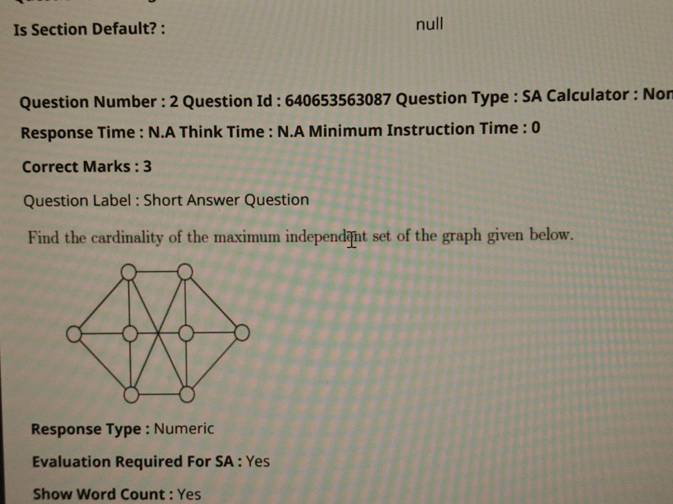 Find the cardinality of the maximum | StudyX