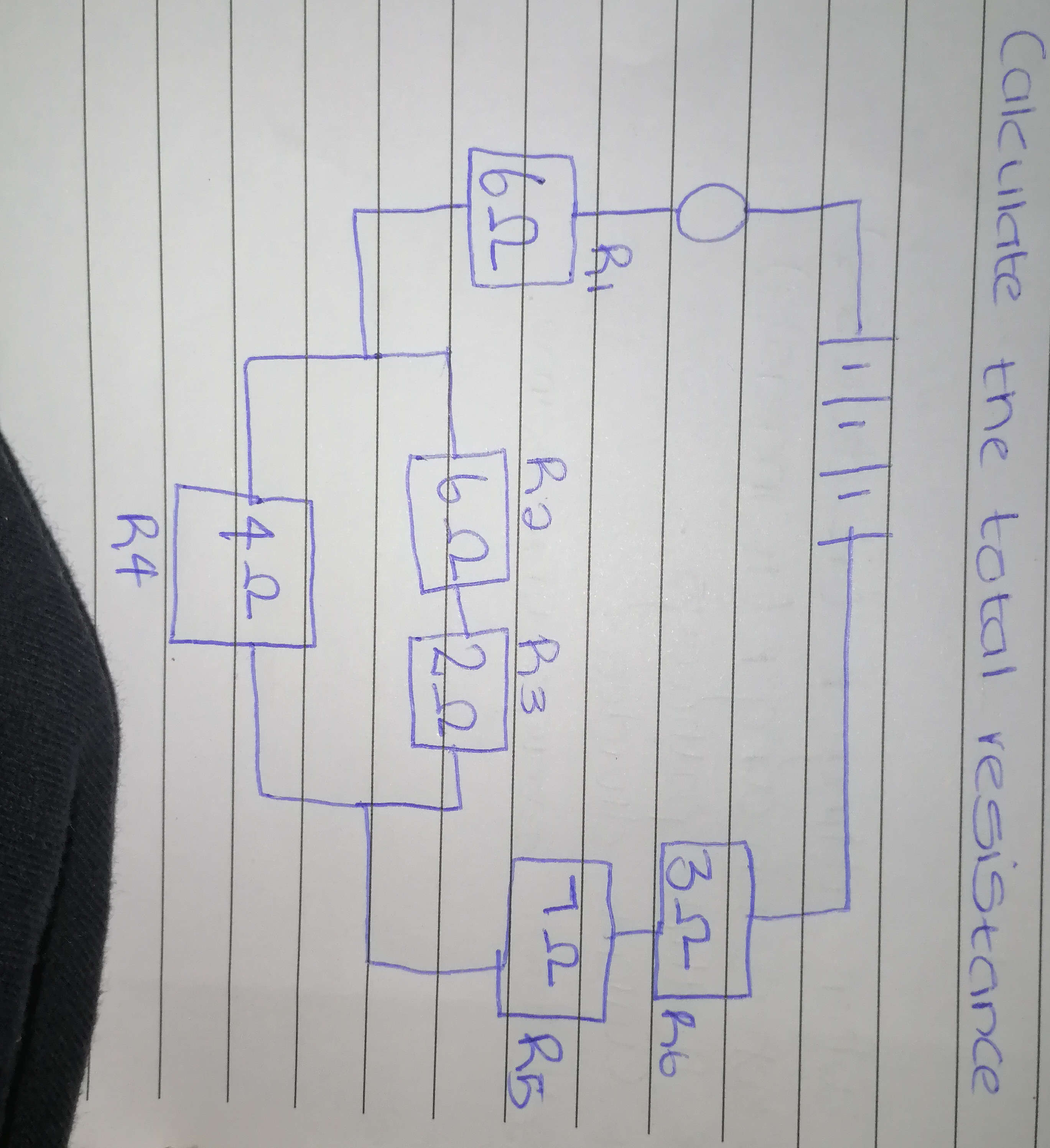 Calculate the total resistance. Circuit | StudyX